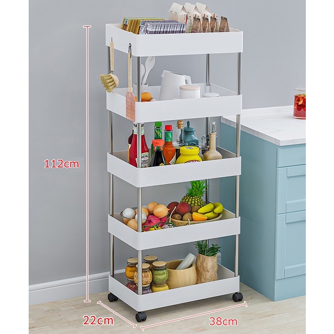 (🇲🇾 READY STOCK 🎀) 2/3/4/5 Tier Multifunction Storage Trolley Rack ...