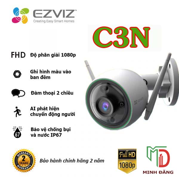 Ezviz CS-C3N - 2MP IP wifi camera (With night color) | Shopee Malaysia