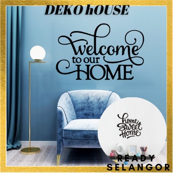WALLPAPER STICKER WELCOME HOME SWEET HOME HIASAN DINDING LIVING ROOM ...
