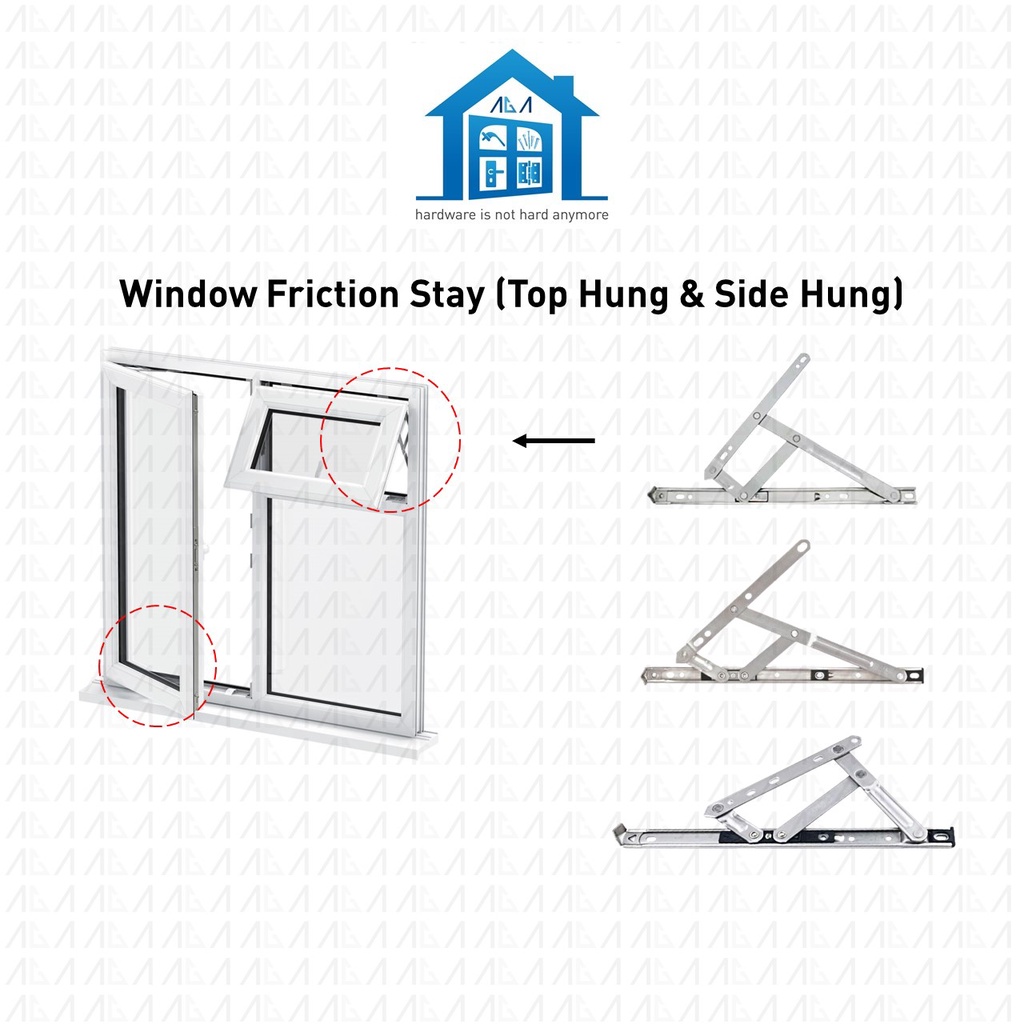 aga.alumglass Casement Window Friction Stay - Grade 430 / 202 / 304 ...
