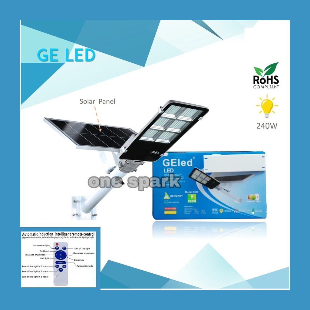 GE Led Solar 240 WATT LED Street Light remote control / Outdoor ...