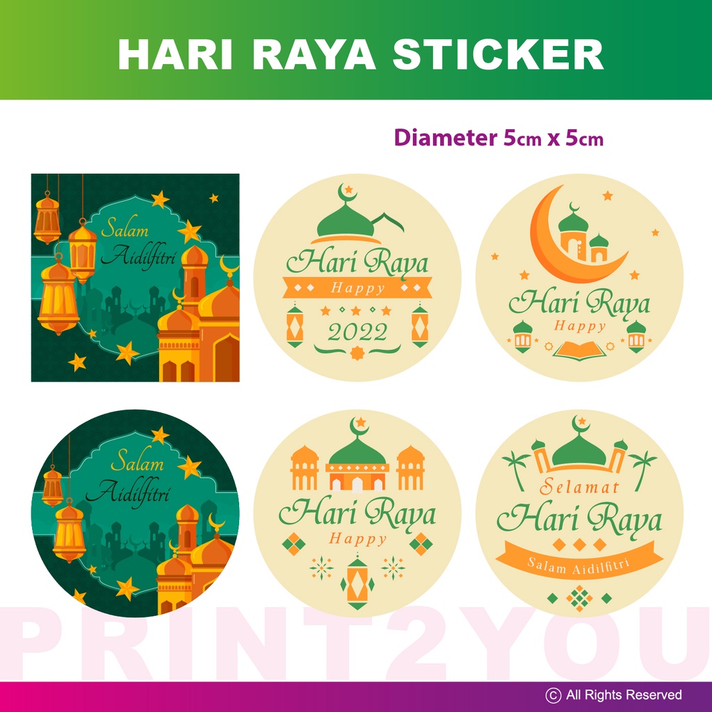 [100PCS] Hari Raya Stickers, Mirrorkote Sticker | Shopee Malaysia