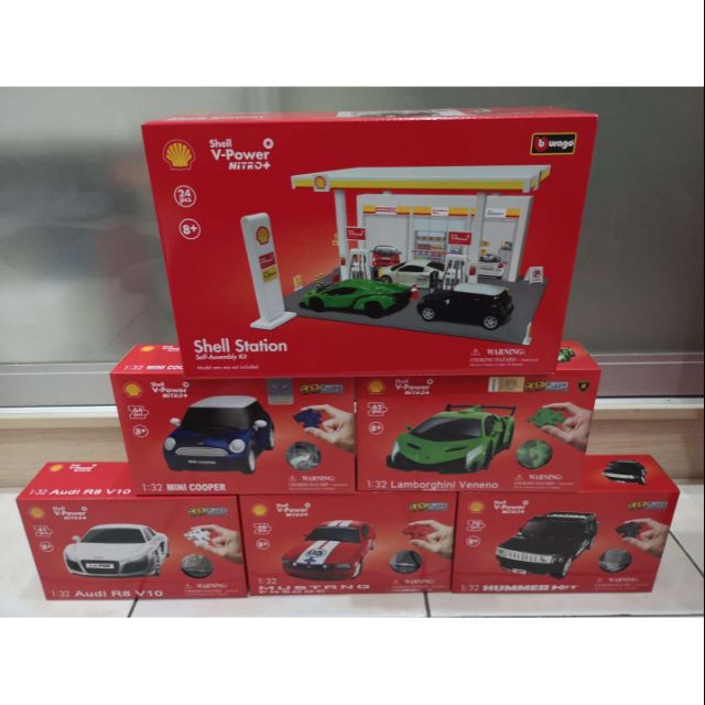 Shell V-Power Nitro+ 3D Puzzle Supercar Complete Set Plus Shell Station ...