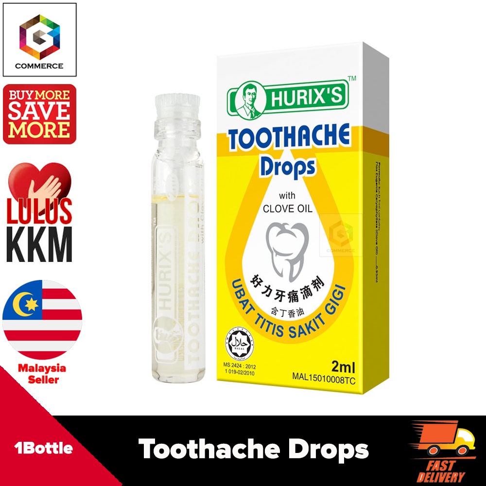 Hurix's Toothache Drops (with Clove Oil) | Shopee Malaysia