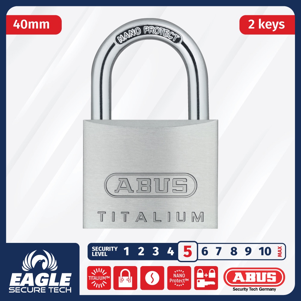ABUS 64TI/40 | 40MM | TITALIUM™ | Outdoor Padlock | Shopee Malaysia