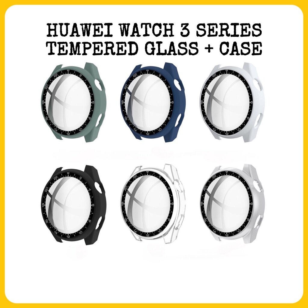 HUAWEI Watch 3 / Watch 3 Pro 2 In 1 Case Tempered Glass Full Protect ...