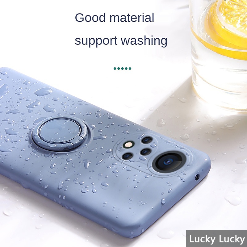Luxury Honor 50 Case Honor 20 70 Liquid Silicone Casing Magnetic Ring ...