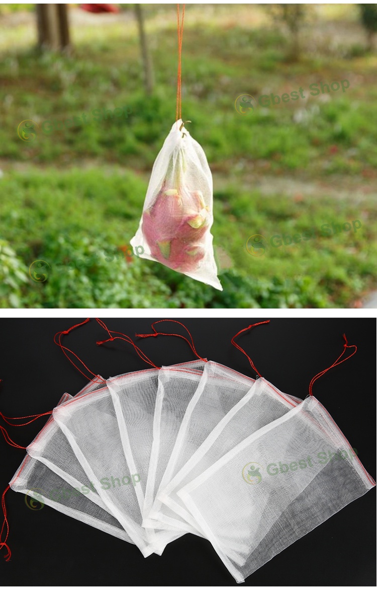 Insect Net Fruit Wrapping Protection Bag Cover Mesh Pouch Nylon Garden ...