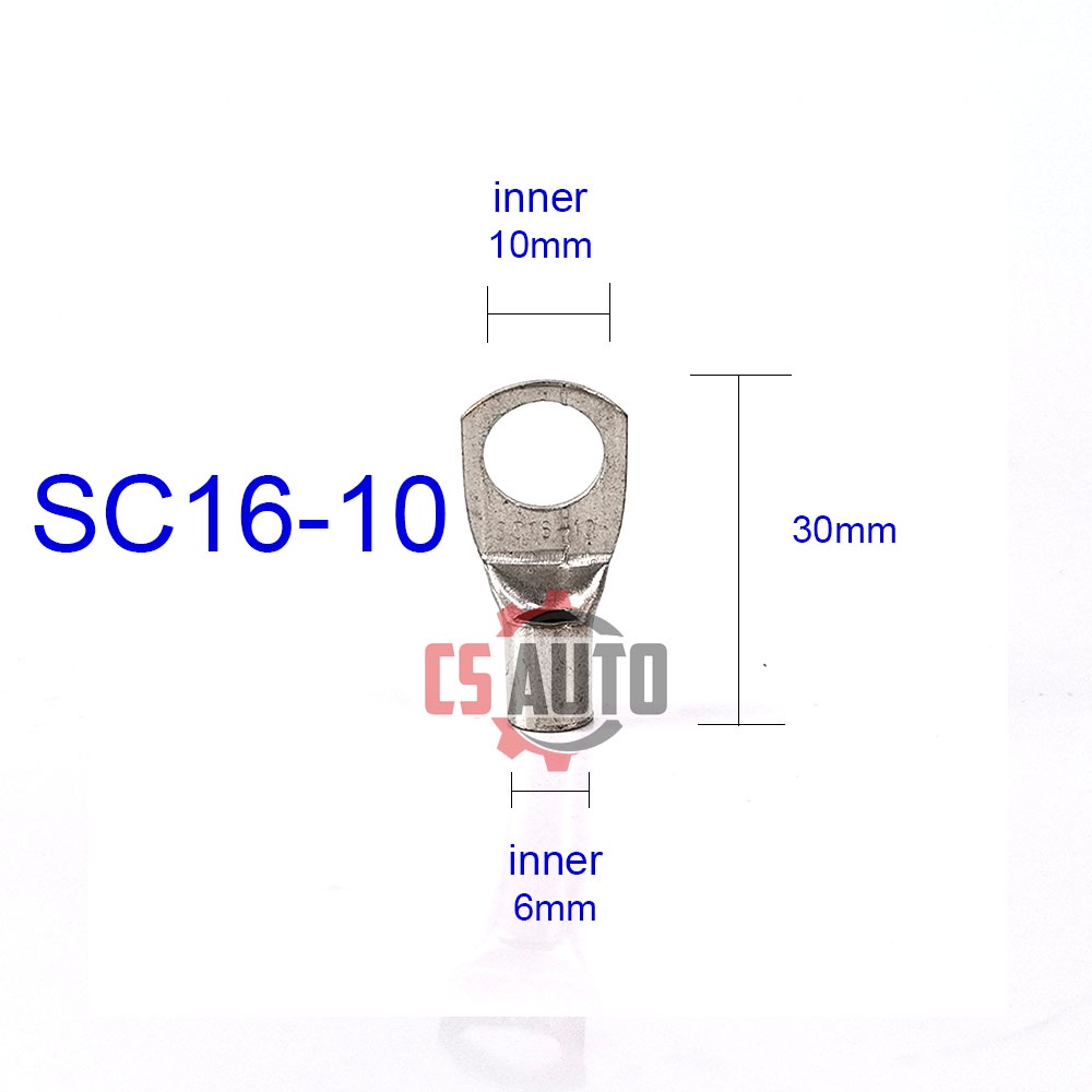 CS SC16-10 Battery Bolt Hole Tinned Copper Cable lug Battery Terminal ...