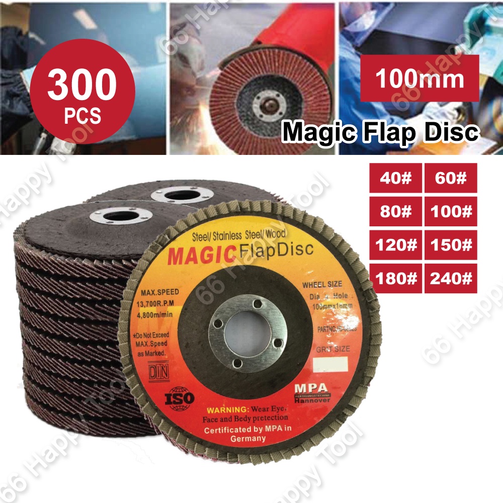 300pcs Magic Flap Disc Red #40 - #240 Ready Stock Wheel Wood Steel ...