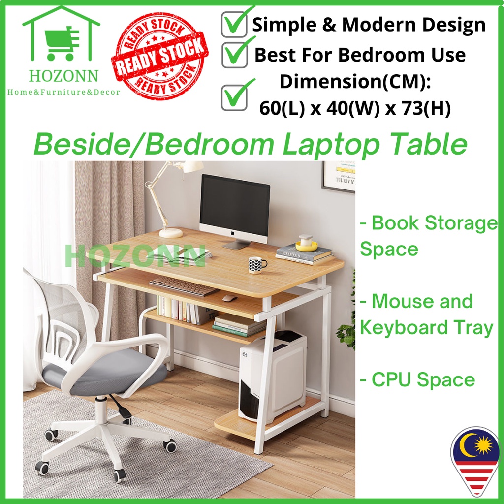 HOZONN PC Bedside Laptop Table /Bedroom Desk/Computer Desk/Meja Belajar ...