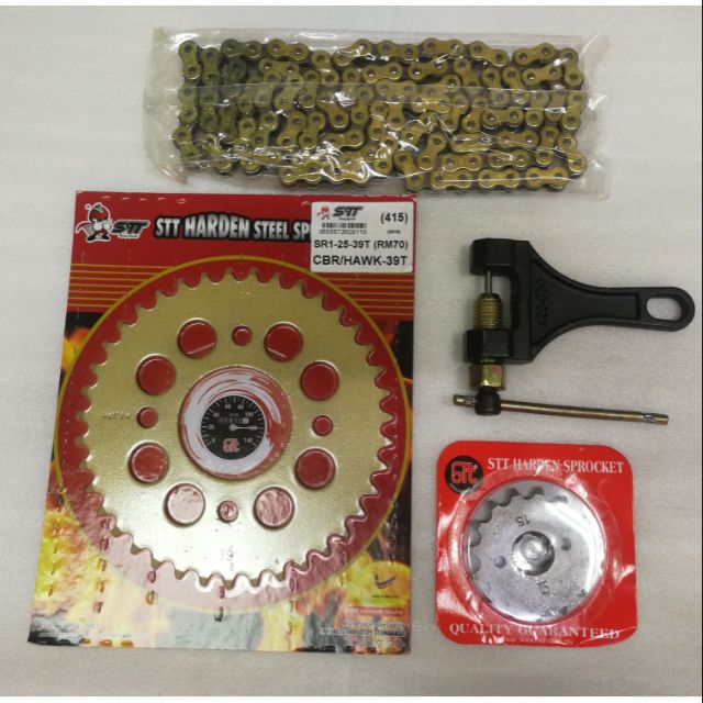 RS150 RSX150 SPROCKET CHAIN SET 415 GLOD FREE CHAIN CUTTER RANTAI ...