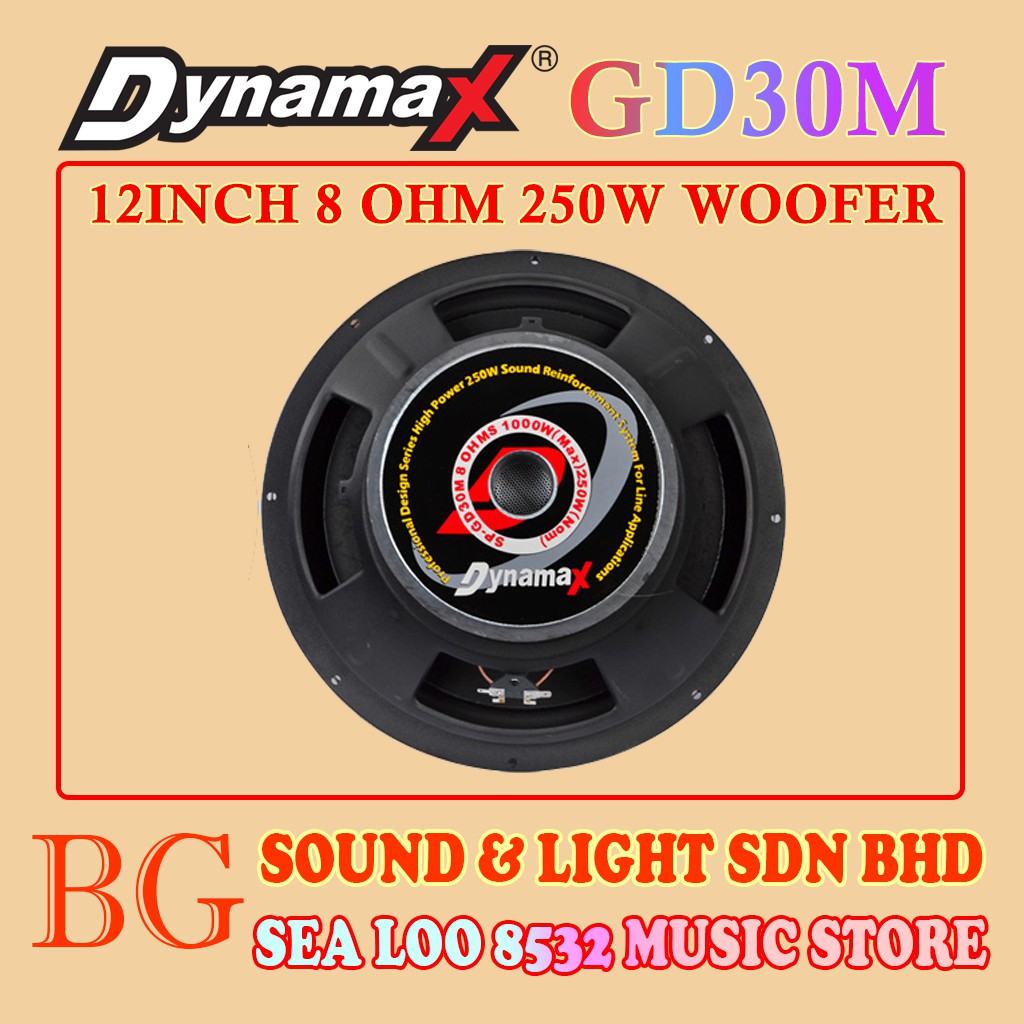 DYNAMAX GD30M (GD-30M)12 INCH WOOFER 250W 8 OHM | Shopee Malaysia