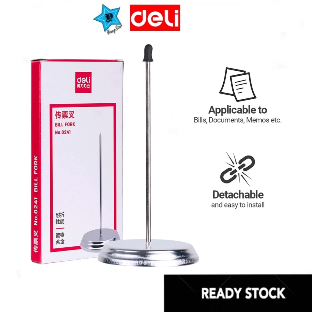 Deli Bill Fork 0241 metal bill pin storage document voucher kitchen ...