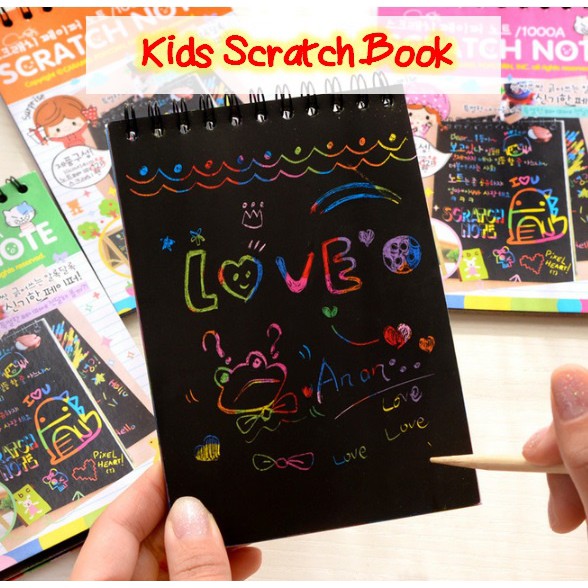 LARGE Kids Scratch Book Children Day Writing Drawing Birthday Party ...