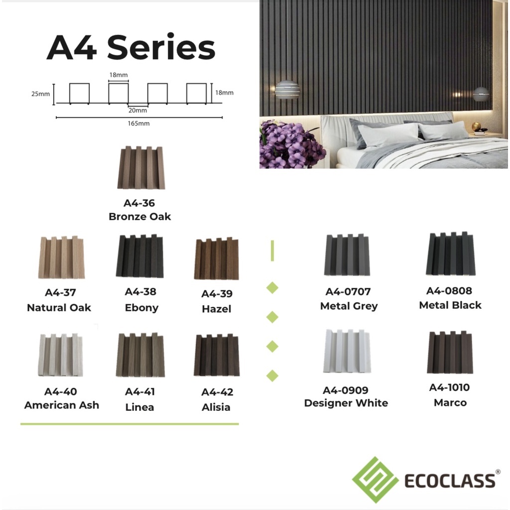 Ecoclass Wainscoting Wall DIY Waterproof A4 Series Fluted Panel (2800mm) | Shopee Malaysia