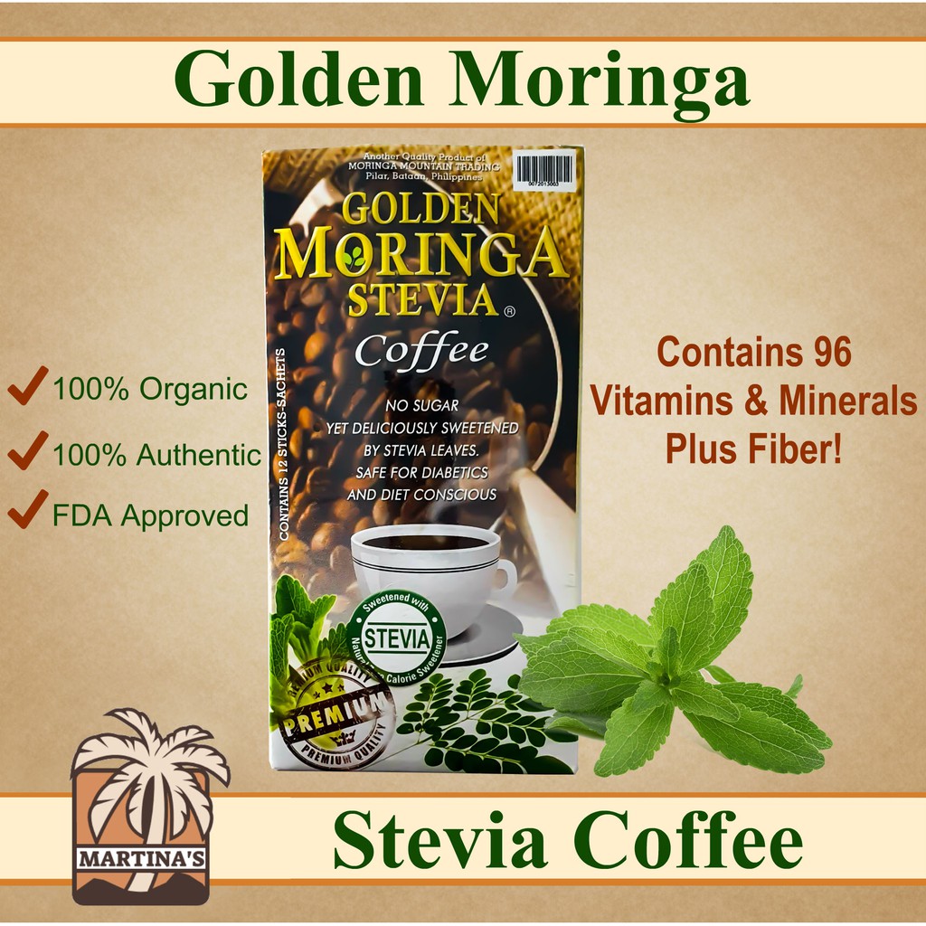Martina's Golden Moringa/Malunggay Stevia Coffee (Sugar Free) 12 ...