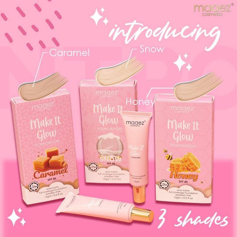 MAAEZ FOUNDATION MAKE IT GLOW 15G & 30G | Shopee Malaysia