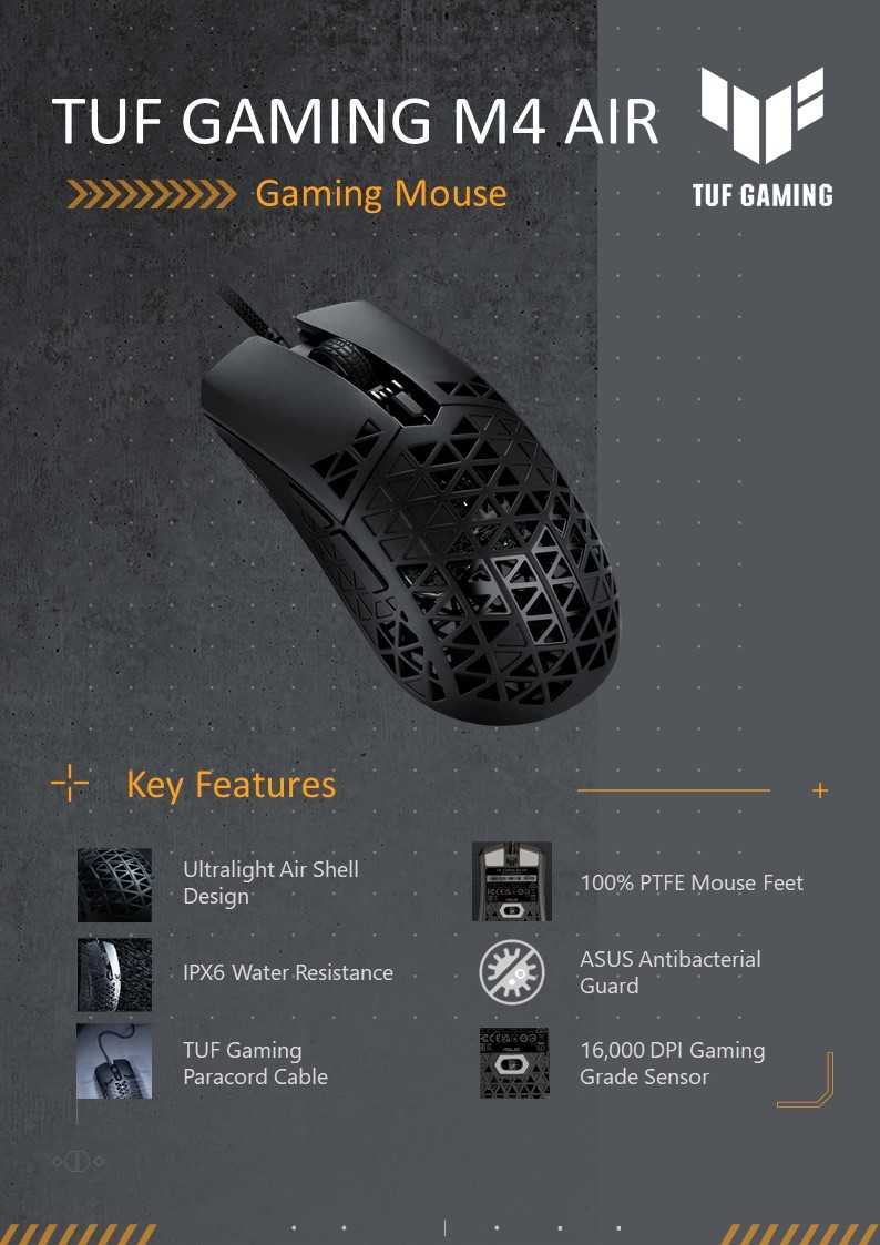 Asus TUF Gaming M4 Air A Lightweight Wired Gaming Mouse AC-90MP02K0 ...