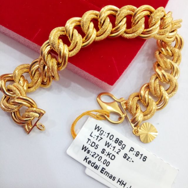 Gold Rantai tangan emas 916 coco sajat | Shopee Malaysia