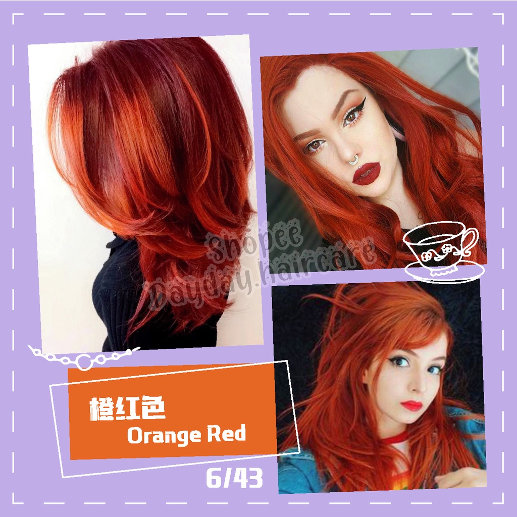 【Ready Stock】6/43 Orange Red Professional Salon Hair Color Dye Cream ...