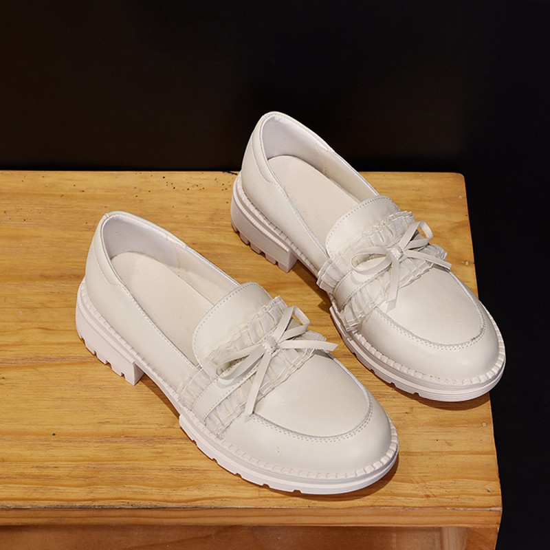 Lolita Lace Platform Ballet Flats 4Cm With Flower Decorated Japanese ...