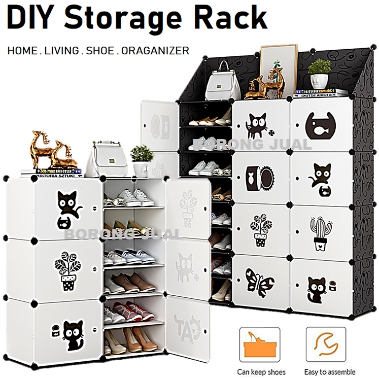 Dust Cover DIY Shoes Storage Rack Wardrobe Shoe Closet Cube Cabinet ...