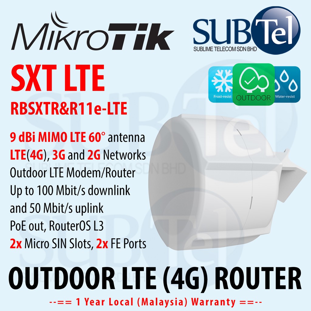 Mikrotik RBSXTR&R11e-LTE SXT LTE Outdoor WiFi LTE 4G 3G 2G VPN Router Modem with 2x SIM card ...