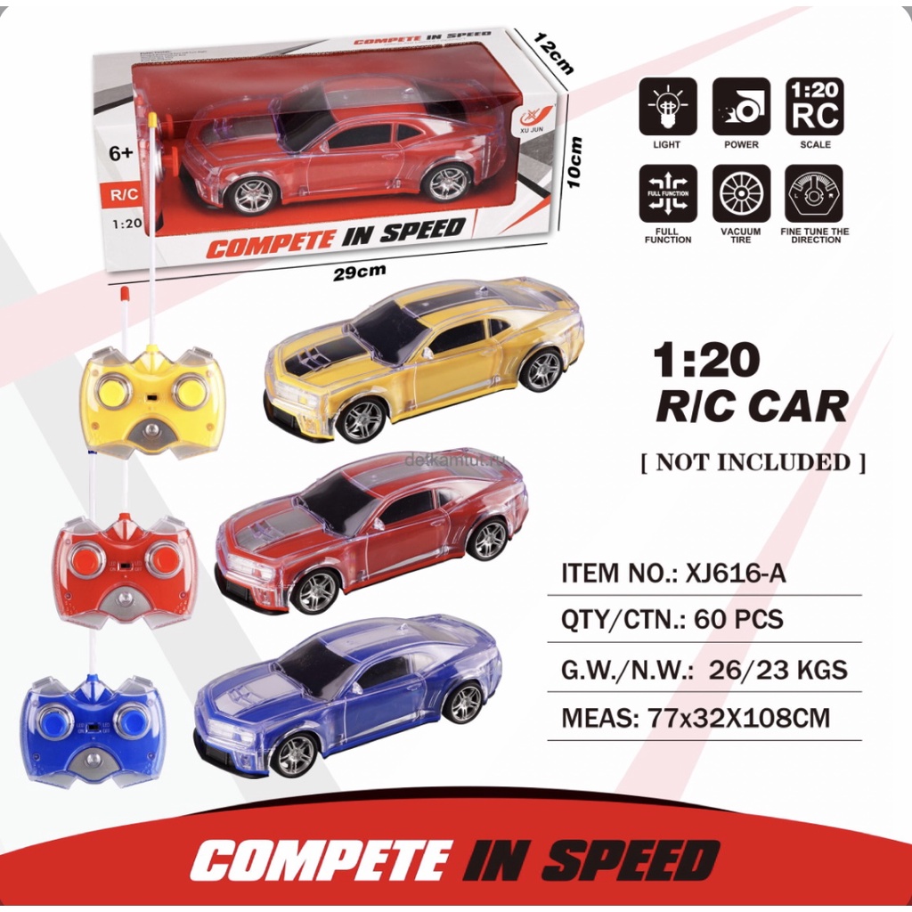 REMOTE CONTROL CAR XUJUN COMPETE IN SPEED SCALE 1:20 RC CAR LED LIGHT ...