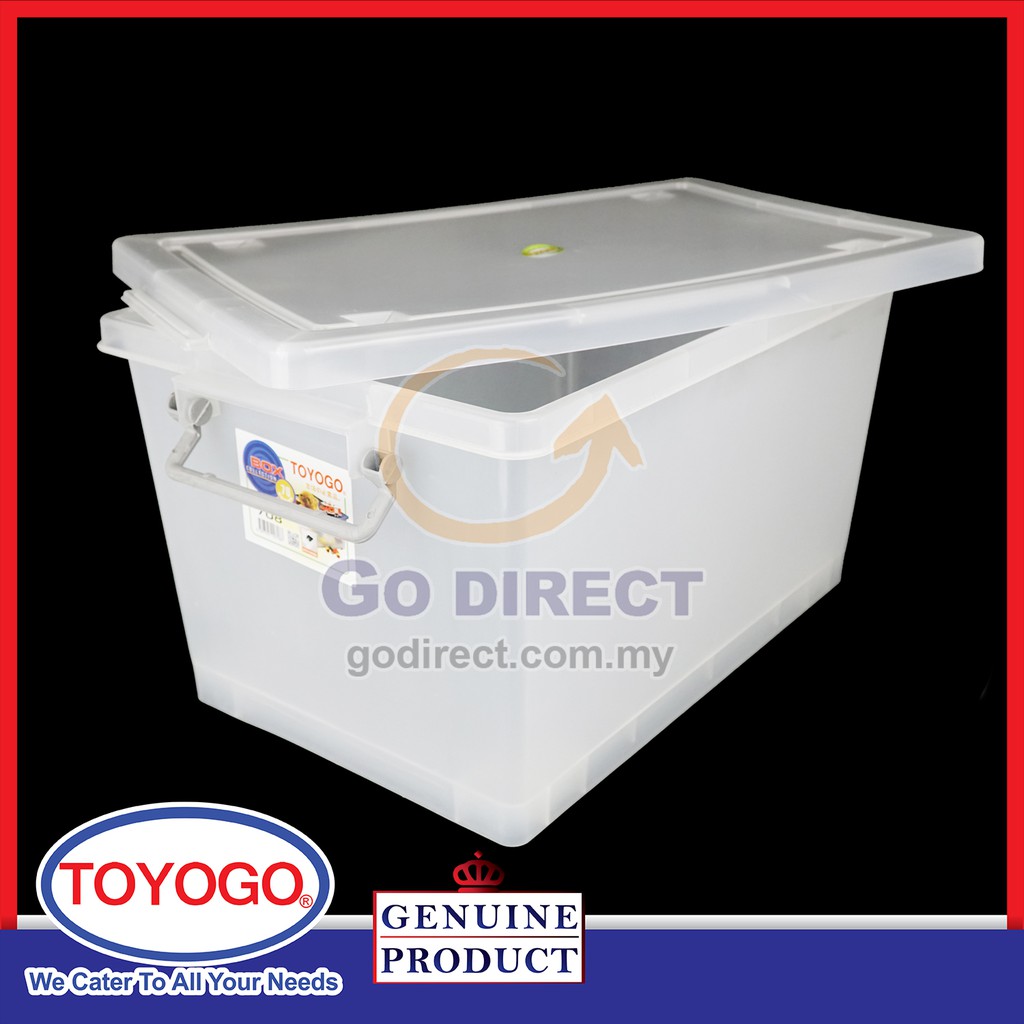 TOYOGO 41L Storage Box with Lid & Wheels (708) Plastic Translucent Home ...