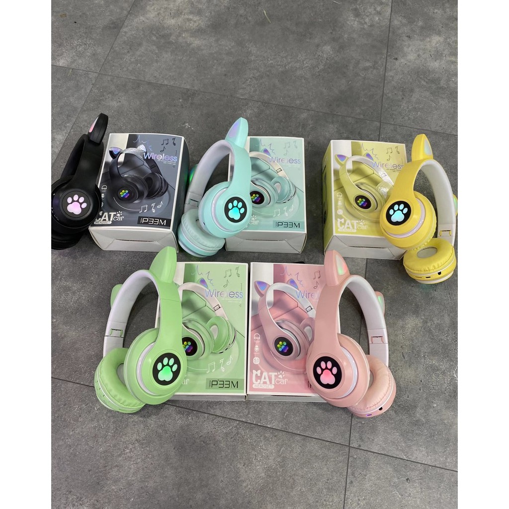 [Ready Stock] 5.0 Bluetooth LED Kucing light Headphones cat ear ...