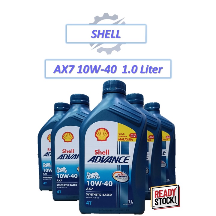 Original Shell Advance AX7 10W-40 1L /1.0 Liter 4T Engine Oil / Minyak ...