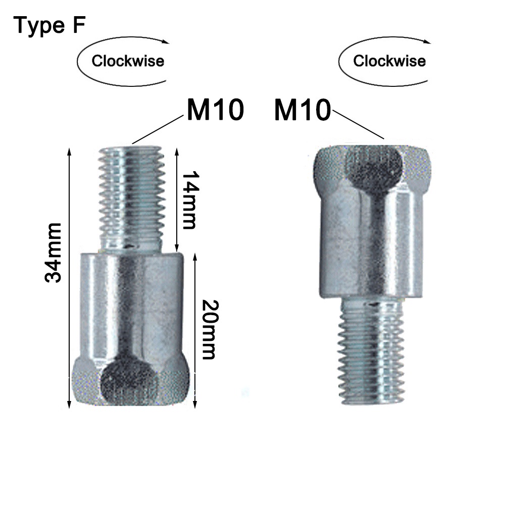 1pc 10mm Clockwise Black Steel Metal Motorbike Mirror Screw Adapter ...