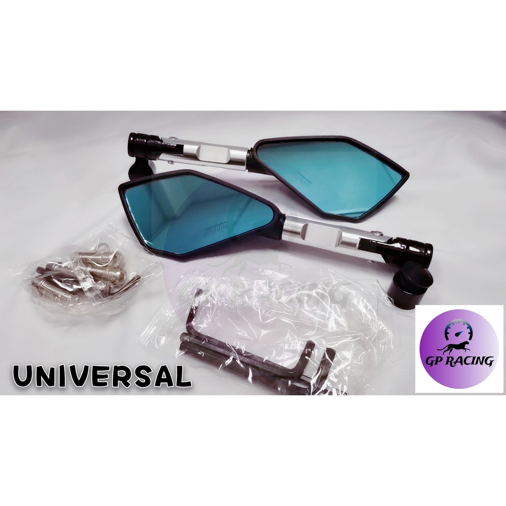 UNIVERSAL SIDE MIRROR MOTOR (SILVER) "GP RACING" | Shopee Malaysia