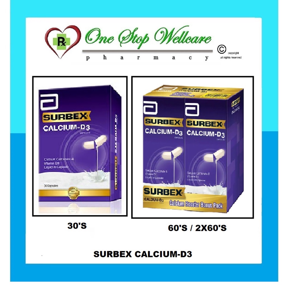 SURBEX CALCIUM-D3 30'S / 60'S / 2X60'S (TWIN PACK) | Shopee Malaysia