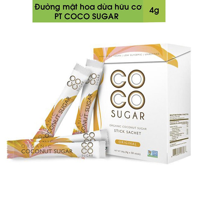 Pt COCO SUGAR organic coconut nectar SUGAR 4g (1 box x 50 packs ...