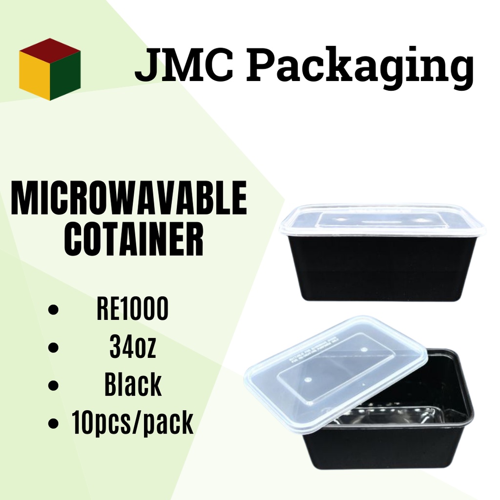Microwavable Container (BLACK) RE1000 10pcs/pack | Shopee Malaysia