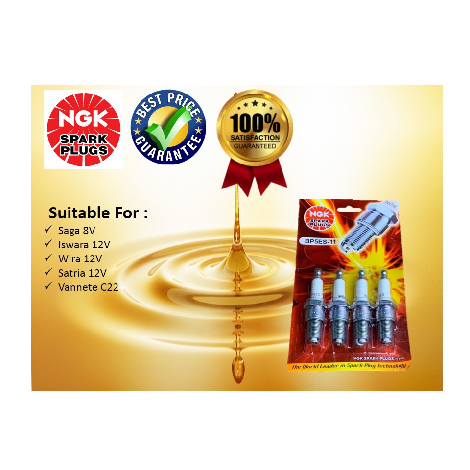 BP5ES-11 Spark Plug Saga 8V , 12V Iswara , Wira , Satria , Vannete C22 ...