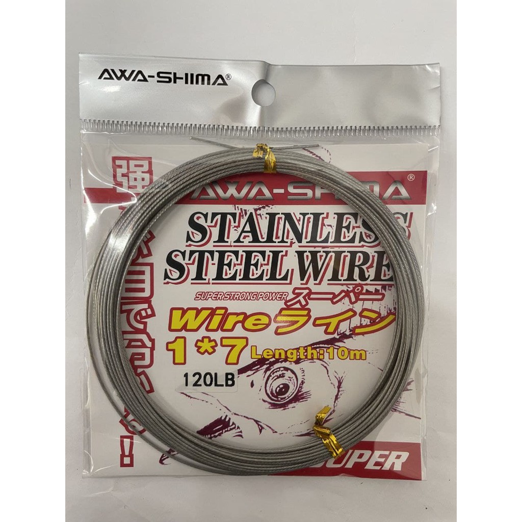 AWASHIMA WIRE LEADER 1X7 10meter STAINLESS STEEL WIRE / WIRE TENGGIRI ...