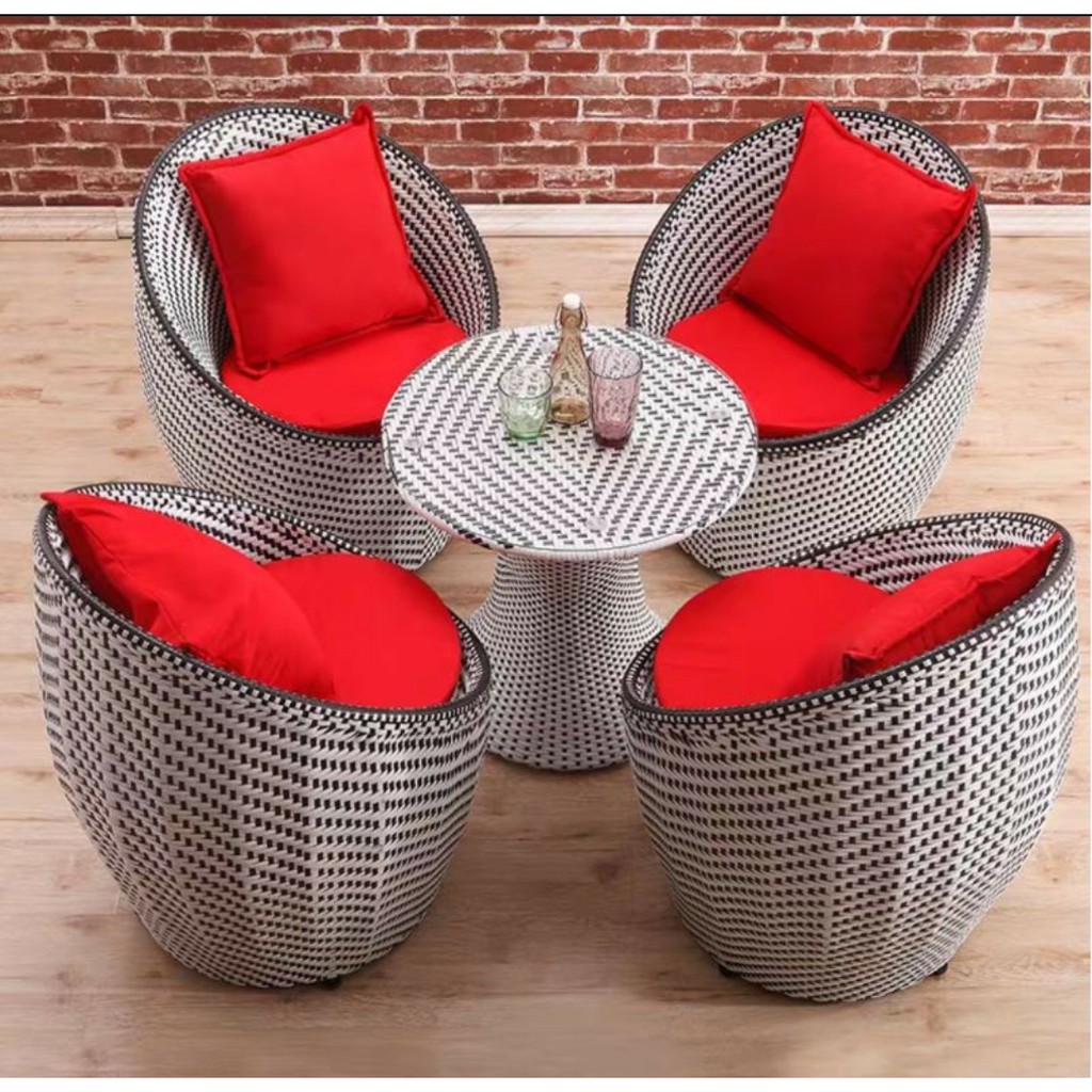 Set Kerusi Meja Ala Resort Chair Set Rattan | Shopee Malaysia