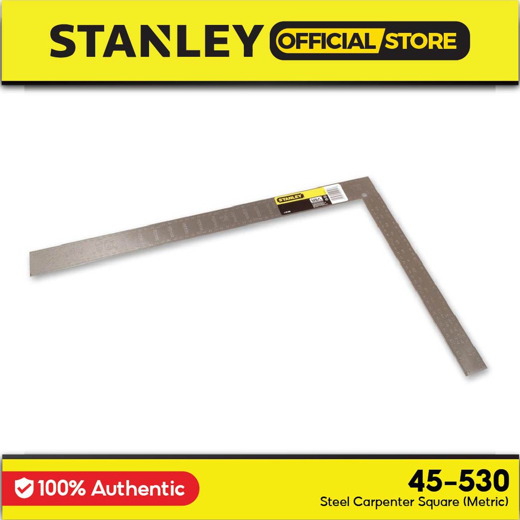 STANLEY 45530 Steel Square Carpenter Metric Ruler (24" x 20") 45-530-81 ...