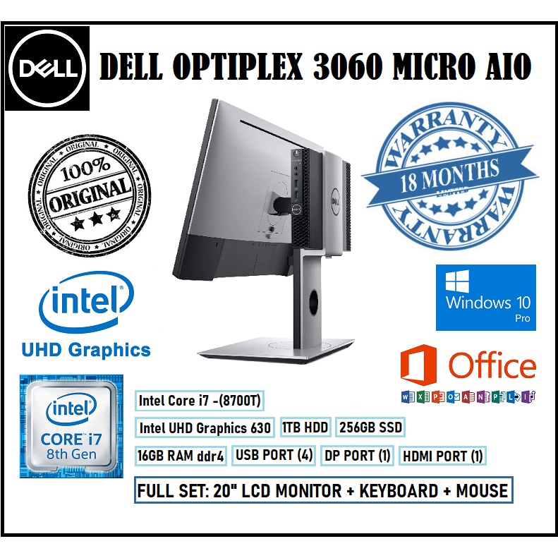 DELL OPTIPLEX 3060 MICRO AIO FULL SET | Shopee Malaysia