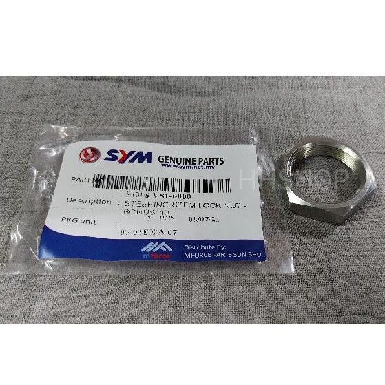 SYM VF3I 185 BONUS 110 STEERING STEM LOCK NUT 50306-M9Q-0000 | Shopee ...