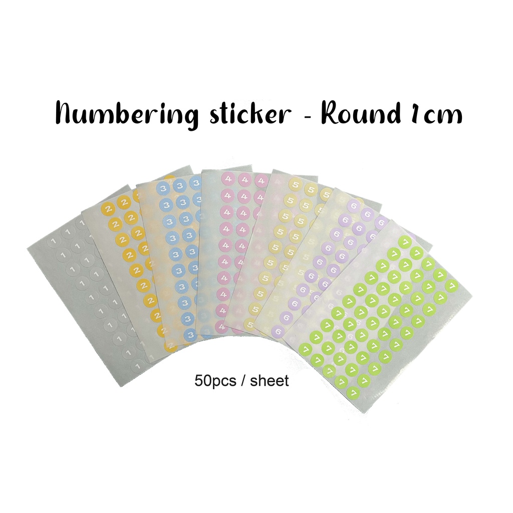 Round Numbering sticker / Nombor sticker / Color number sticker | Shopee Malaysia