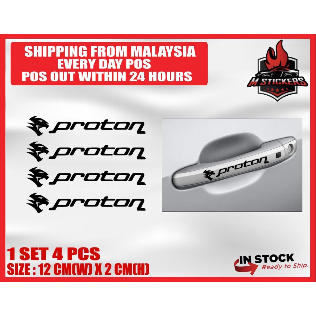 [M STICKERS] 4 PCS PROTON HANDLE CAR STICKER STICKER KERETA SAGA ...