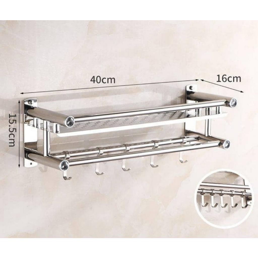 Stainless Steel Bathroom Towel Rack Storage Shelves Shelf Keeper Racks ...