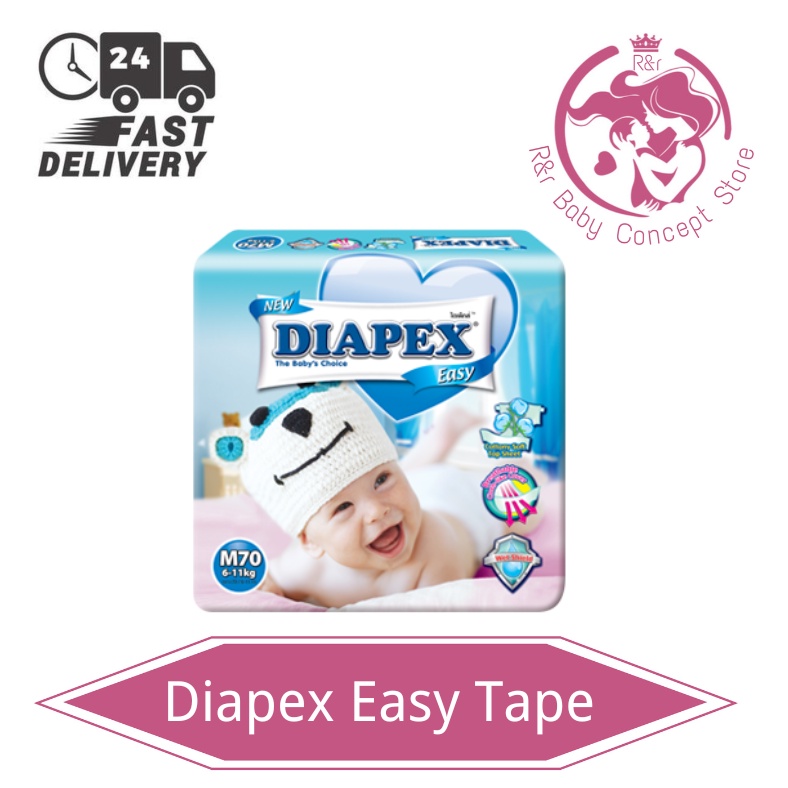 Diapex Easy Baby Diapers Mega Pack (NB64 / S80 / M70 / L60 / XL50 ...