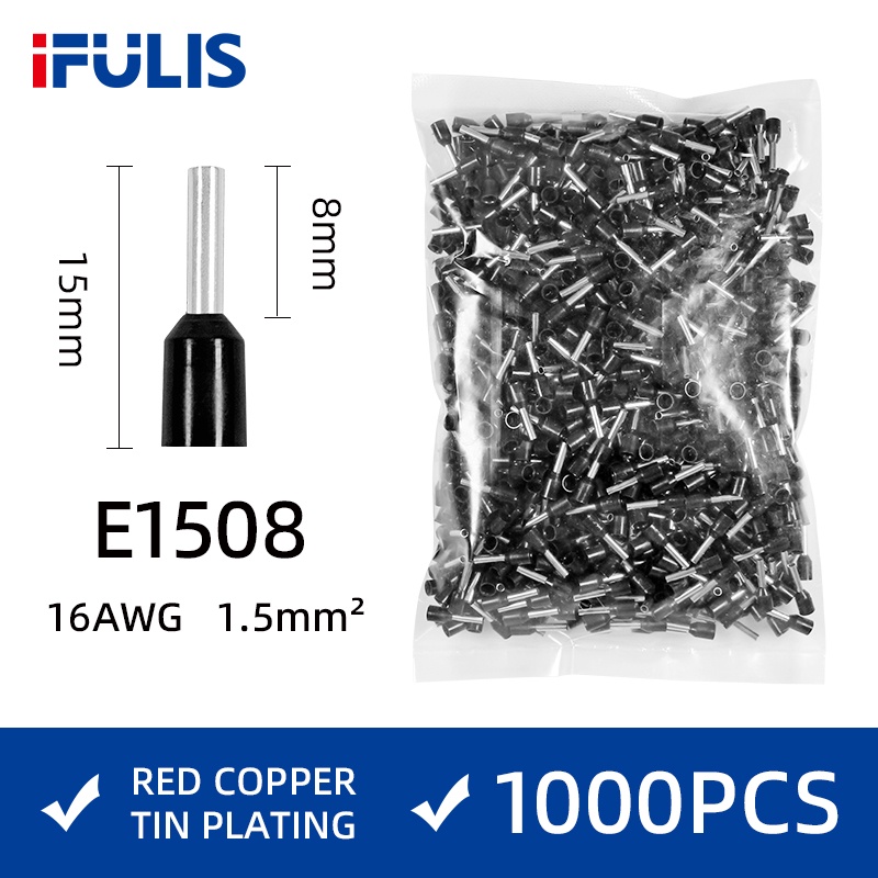 1000PCS VE European Terminal Pin Terminals Tube Type Wiring Connector ...