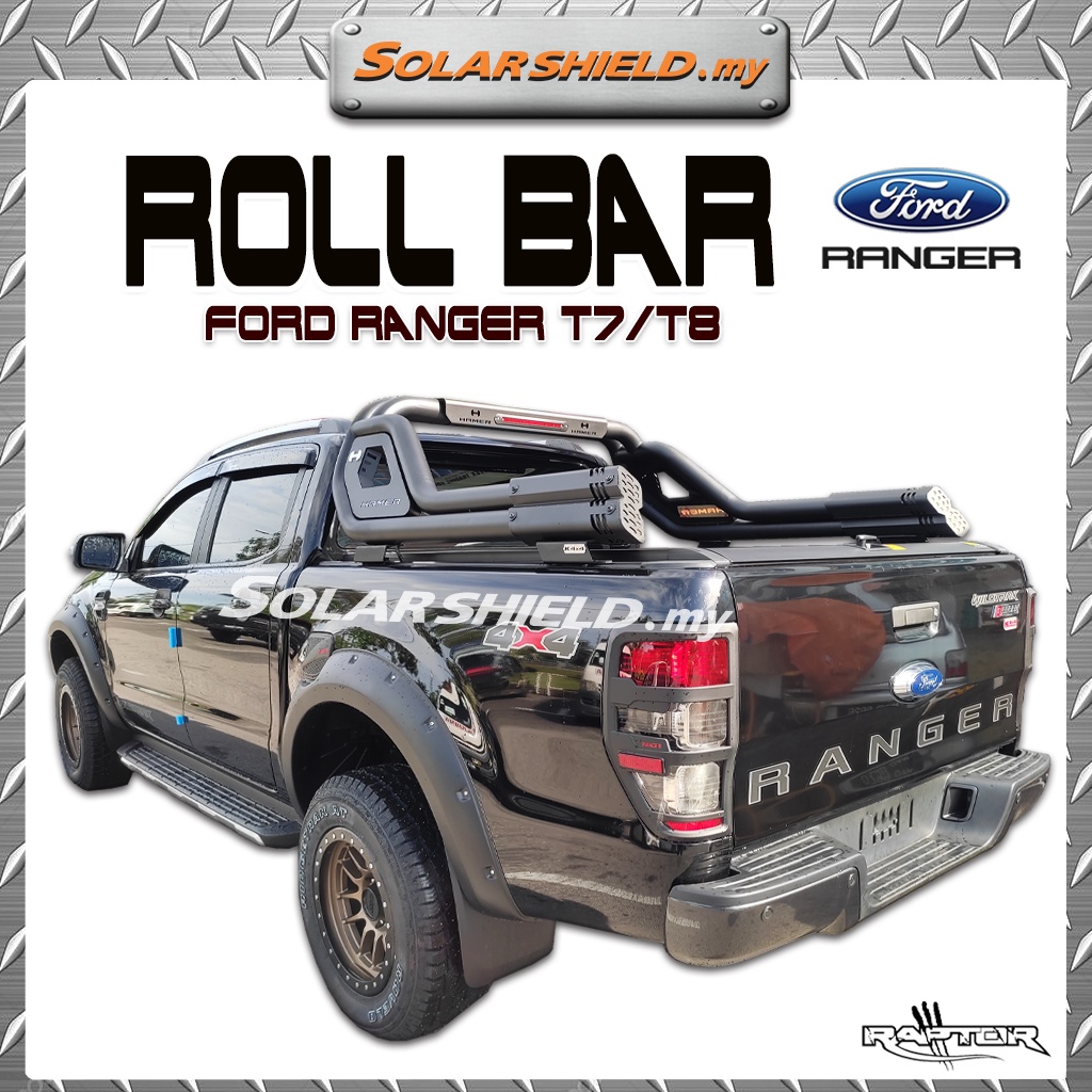 Ford Ranger T6/T7/T8, Wildtrack, Raptor Matte Black Roll Bar 4x4 Roll ...