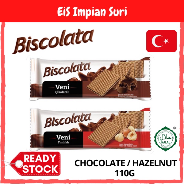 Biscolata Veni Wafer with (Chocolate/Hazelnut) 110G Biskut Wafer ...